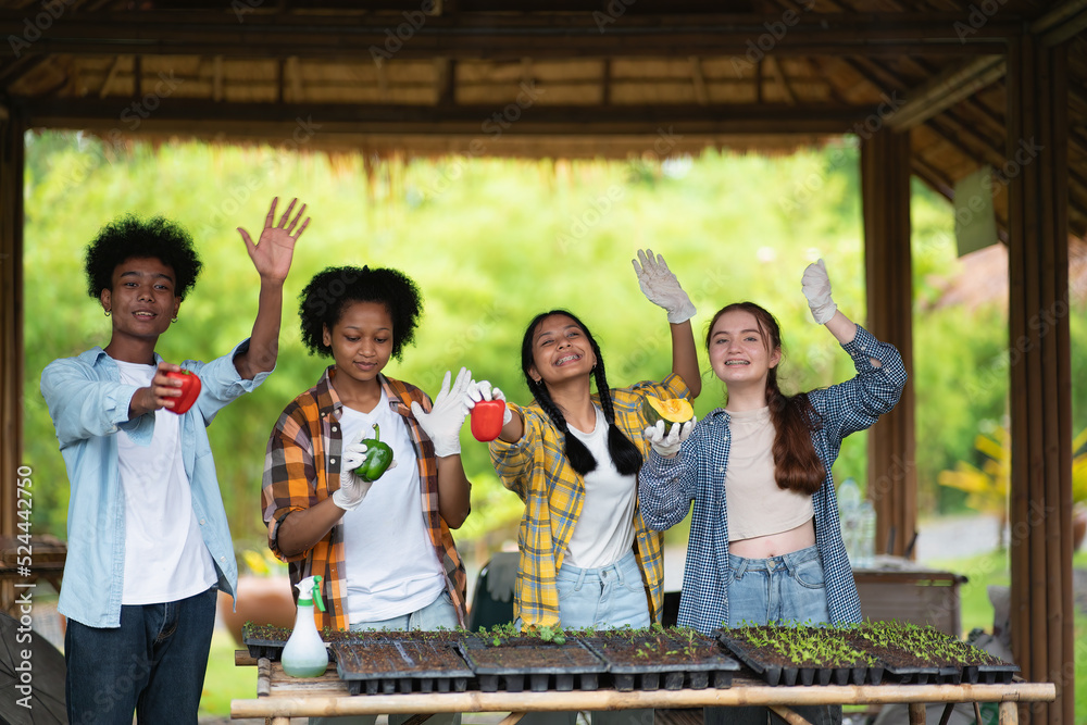 Children have fun learning how to plant fruit and vegetable tree in ...