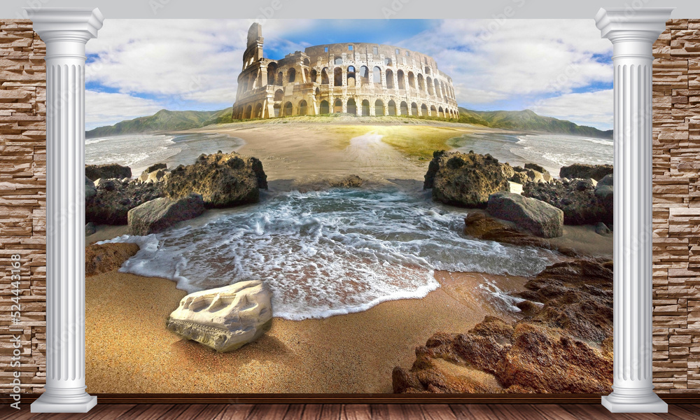 Colosseum, amphitheater, digital collage. Photo wallpapers for printing ...
