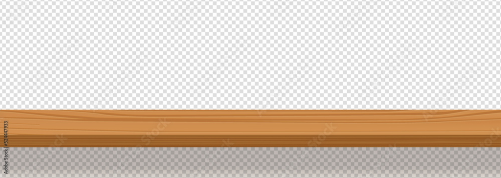 Vector wooden shelve isolated on transparent background Stock Vector ...