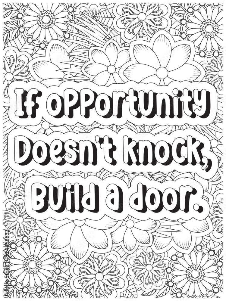 Inspirational quotes adult coloring page. Positive and Good Vibes ...