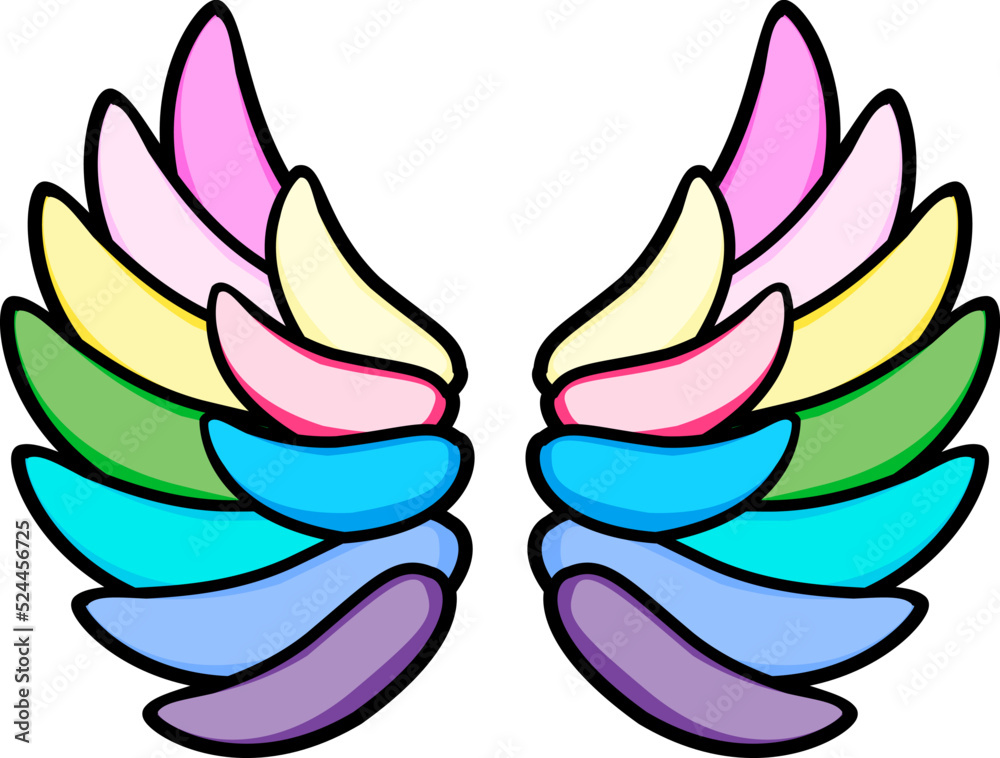 Wings icon. Line art. White background. Social media icon. Business ...