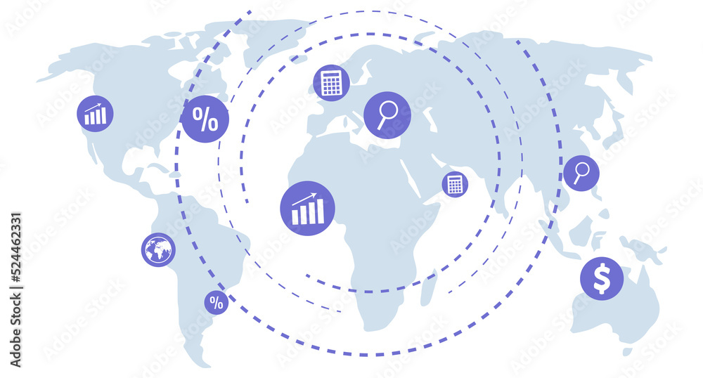 global company network - growth, trade & logistics - vector ...