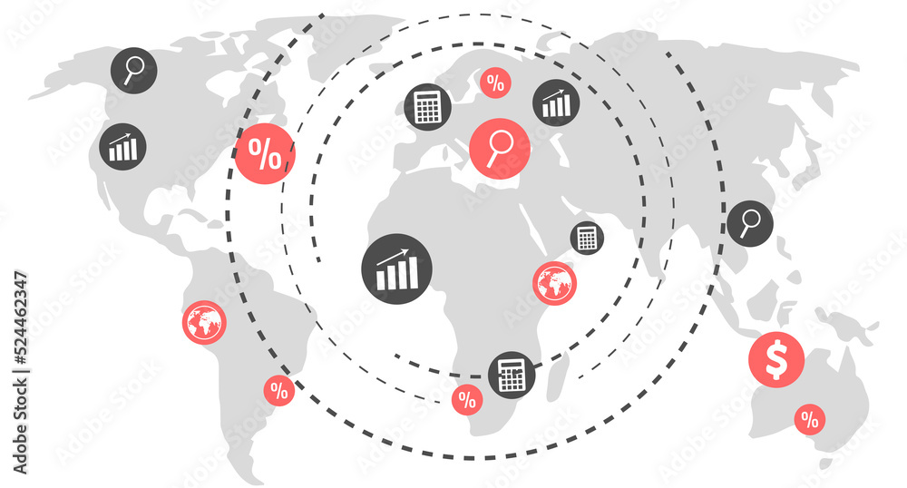 global company network - growth, trade & logistics - vector ...