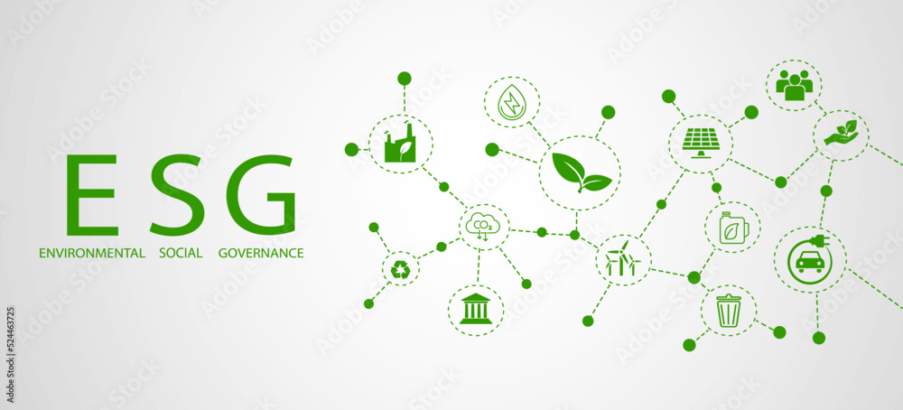 Sustainable business or green business vector illustration background ...