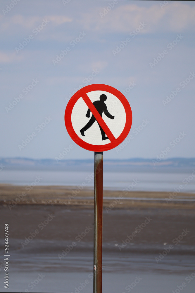 Road sign Pedestrian traffic is prohibited. No entry, no humans allowed ...