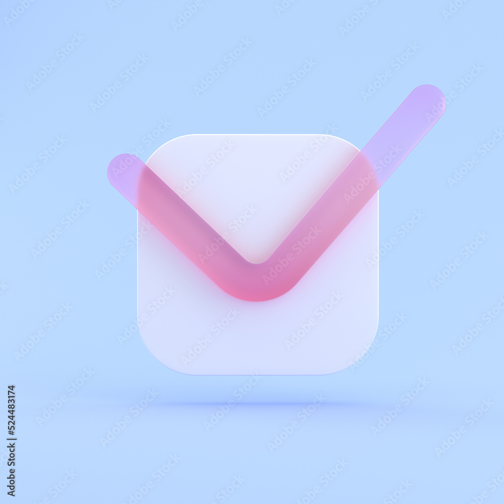 Symbol Icon Isolation White Background, Checkmark Button, Mobile App ...