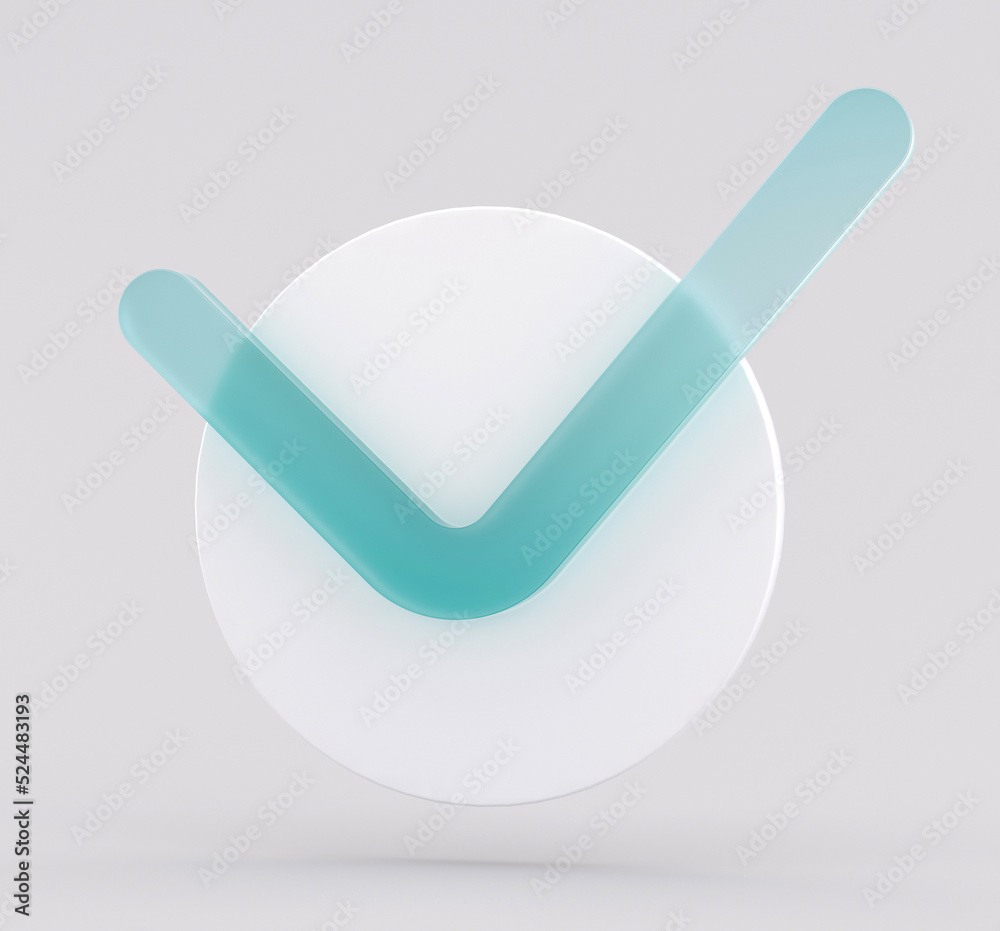 Symbol Icon Isolation White Background, Checkmark Button, Mobile App ...