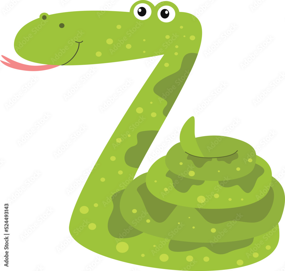 illustration of dangerous snakes, venomous reptiles, deadly predators ...