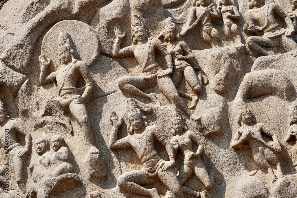 Descent of the Ganges: A giant open-air rock bas relief carved on two ...