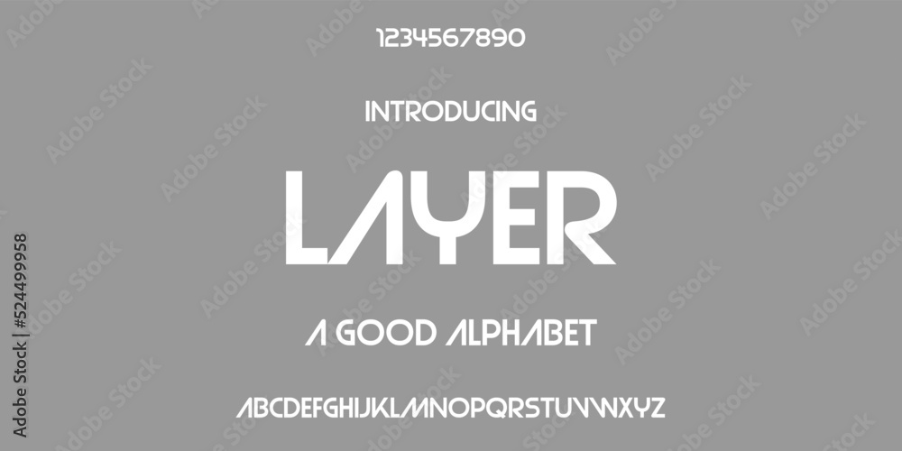 Vetor de LAYER Modern Sport Italic Font. Typeface urban style fonts for ...