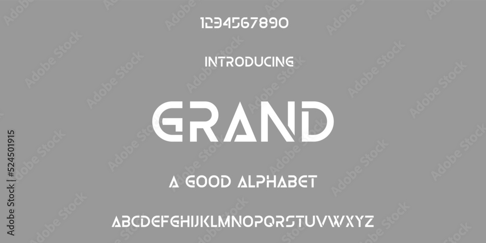 GRAND Modern Bold Font. Regular Italic Number Typography urban style ...