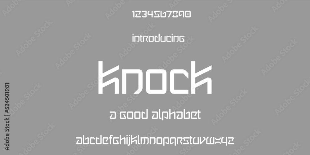 KNOCK Modern Bold Font. Regular Italic Number Typography urban style ...