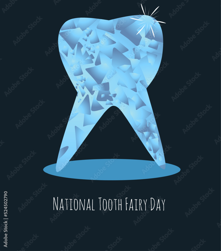 National Tooth Fairy Day,crystal teeth illustration, Stock Vector ...