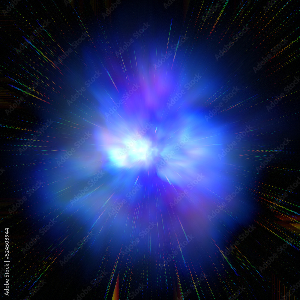 Colorful stars lights movement aura violet blue shiny moment in the sky ...