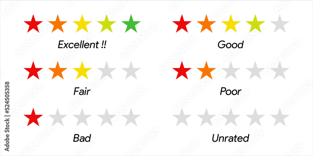 Five star rating, Customer feedback concept icon set vector ...
