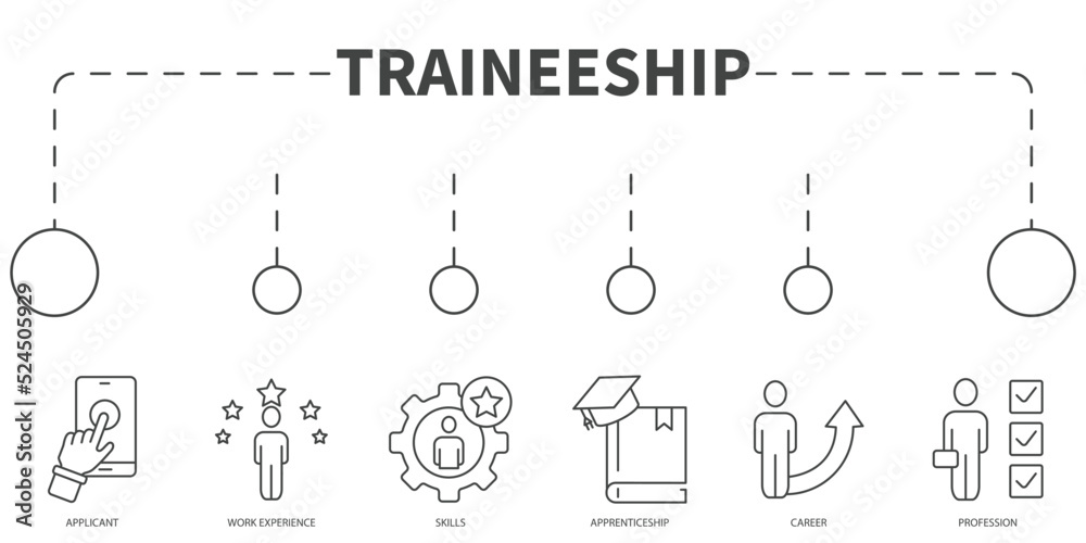 Traineeship program and apprenticeship Vector Illustration concept ...