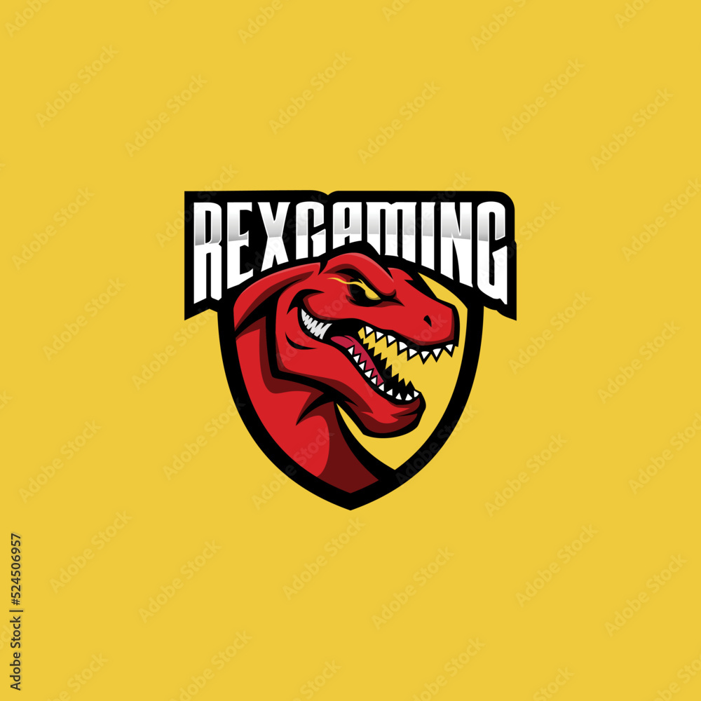 illustrator graphic design vector of t-rex head esport logo design ...