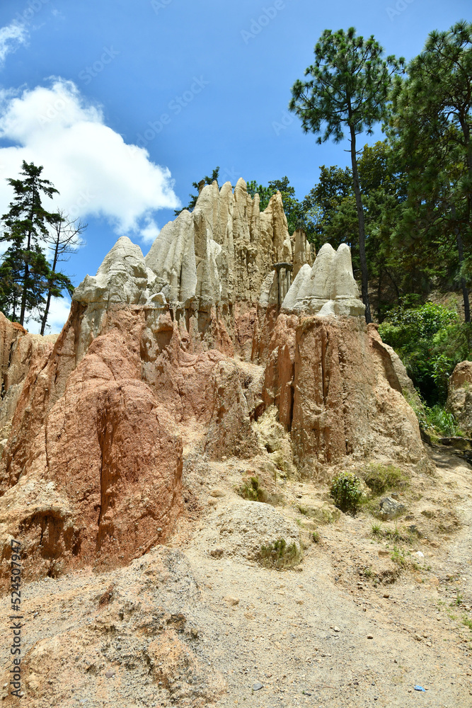 Toma Vertical de los Riscos de Momostenango en el departamento de ...