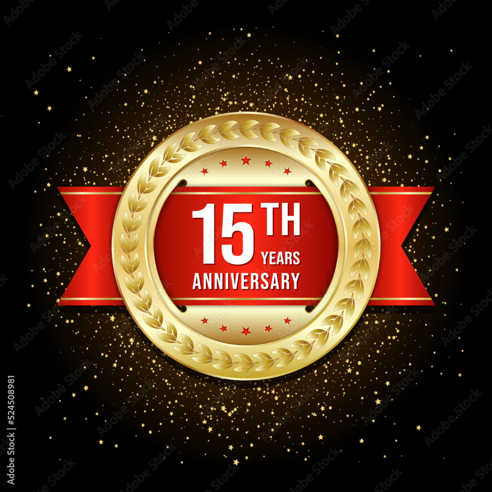 15th anniversary design template. vector template illustration Stock ...