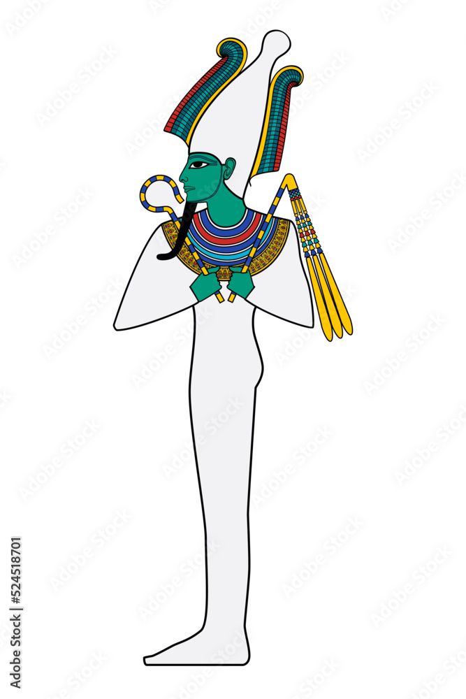 Osiris, ancient Egypt god of afterlife, dead and resurrection, with ...