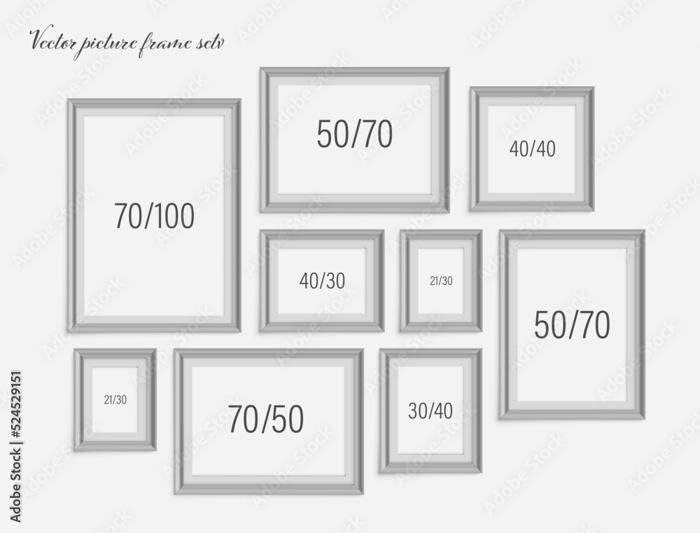 Vector picture frame idea, inspiration on transparent white background ...