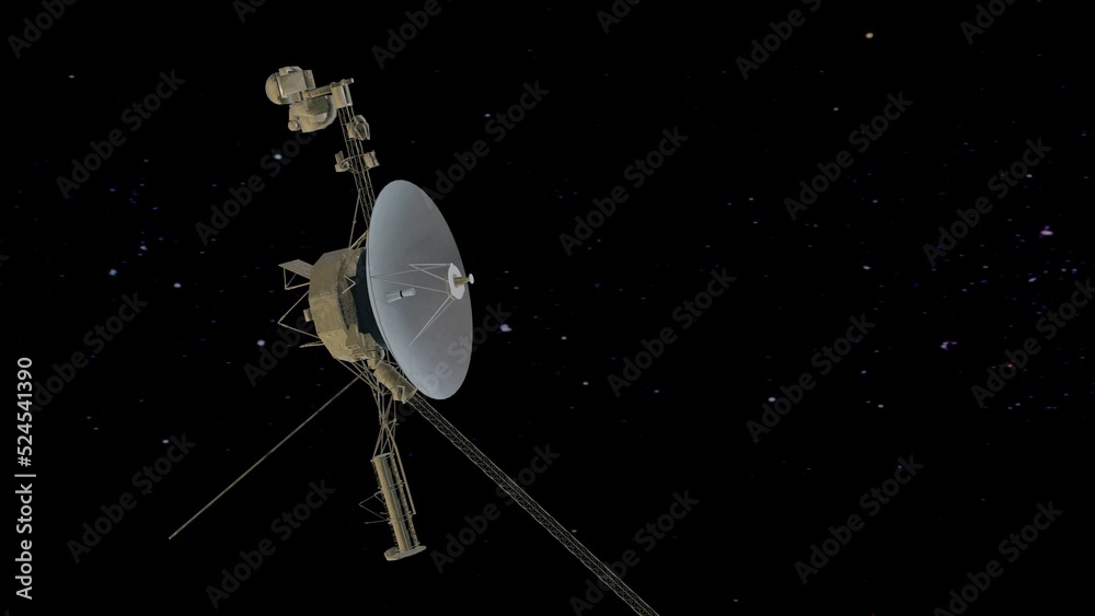 Voyager probe going away from the solar system in the milky way. Nasa's ...