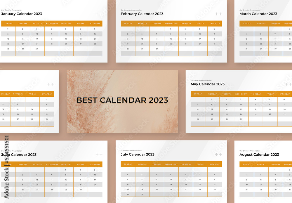 2023 Best Calendar Presentation Stock Template | Adobe Stock