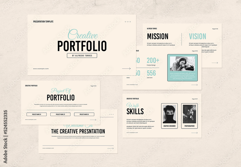 Creative Portfolio Presentation Layout Stock Template | Adobe Stock