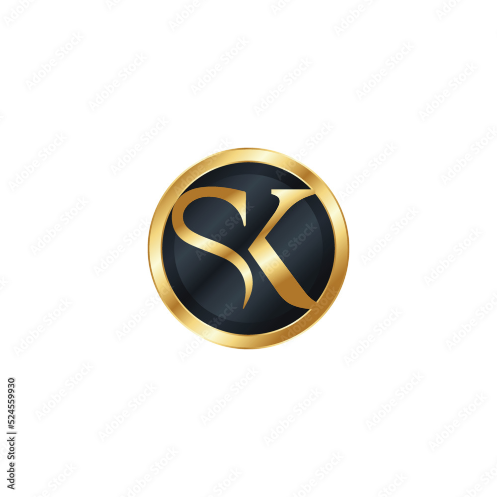 SK logo golden symbol, modern brand design Stock Vector | Adobe Stock