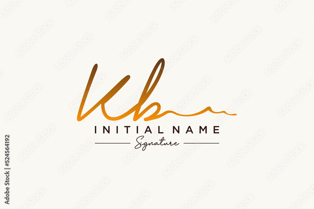 Initial KB signature logo template vector. Hand drawn Calligraphy ...