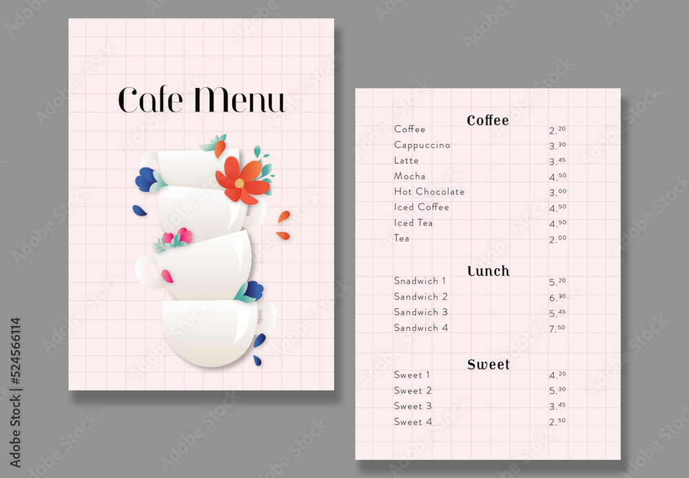Cafe Menu Stock Template | Adobe Stock
