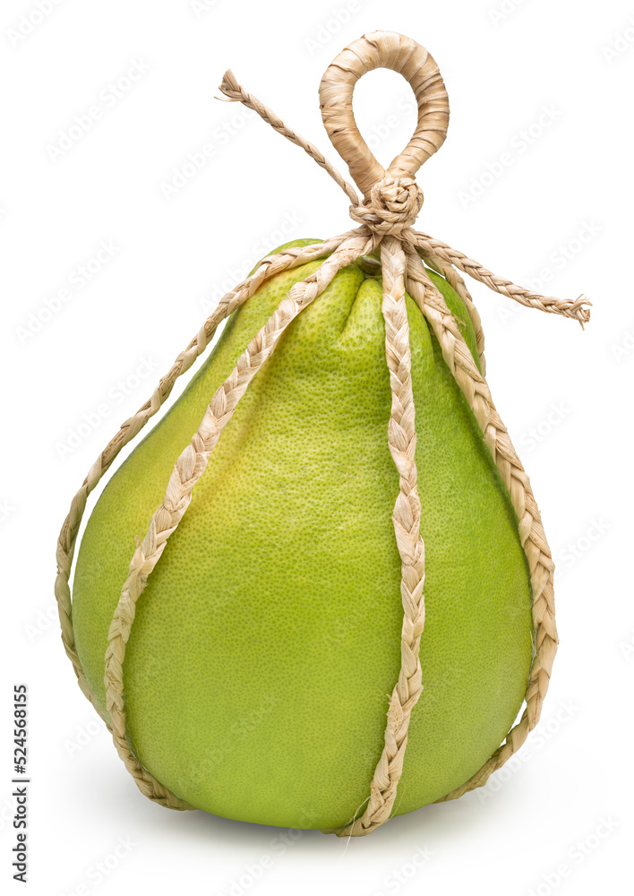 Red Pomelo citrus fruit on white background, Whole pomelo with slice ...