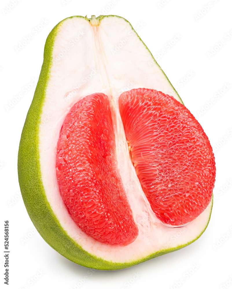 Red Pomelo isolated on white background, Fresh Red Pomelo citrus fruit ...