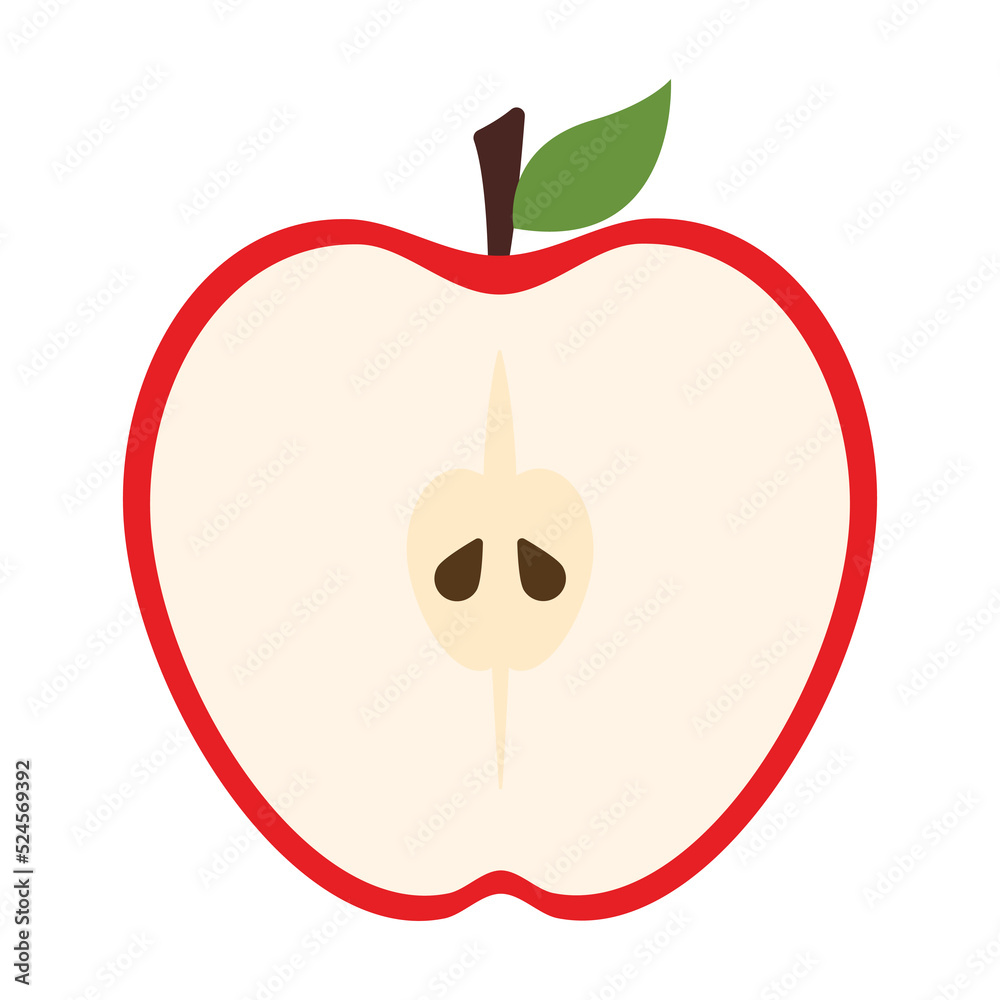 Apple Slices Icon Clipart Animated Cartoon Vector Illustration Image in ...