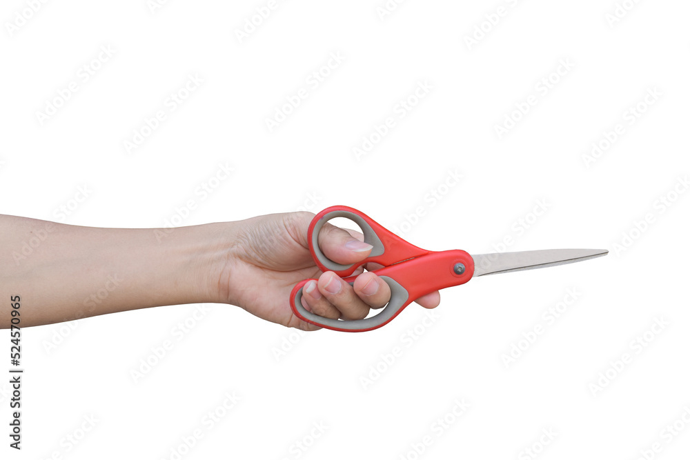 Hand holding scissors isolated on transparent background - PNG format ...