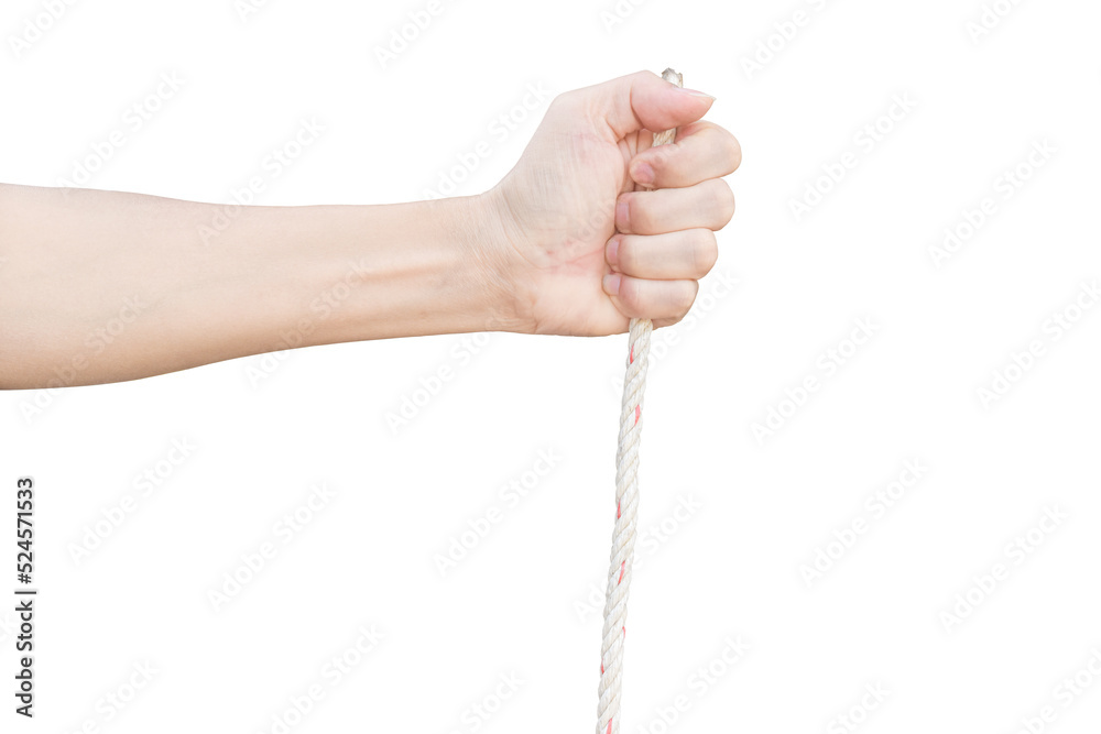 Man hand holding rope isolated on transparent background - PNG format ...