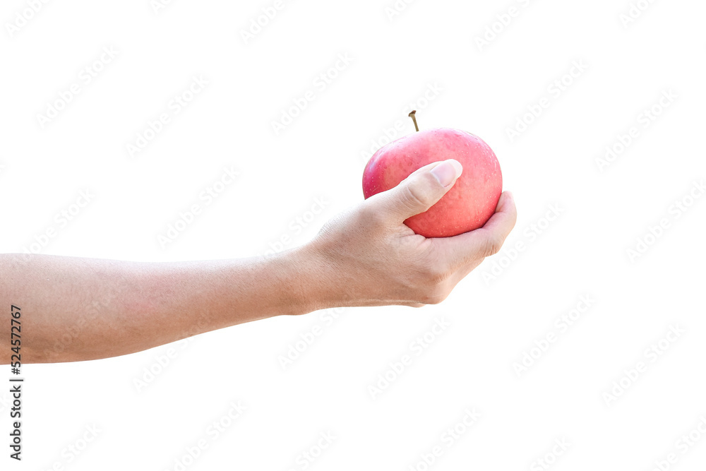 hand holding a red apple isolated on transparent background - PNG ...