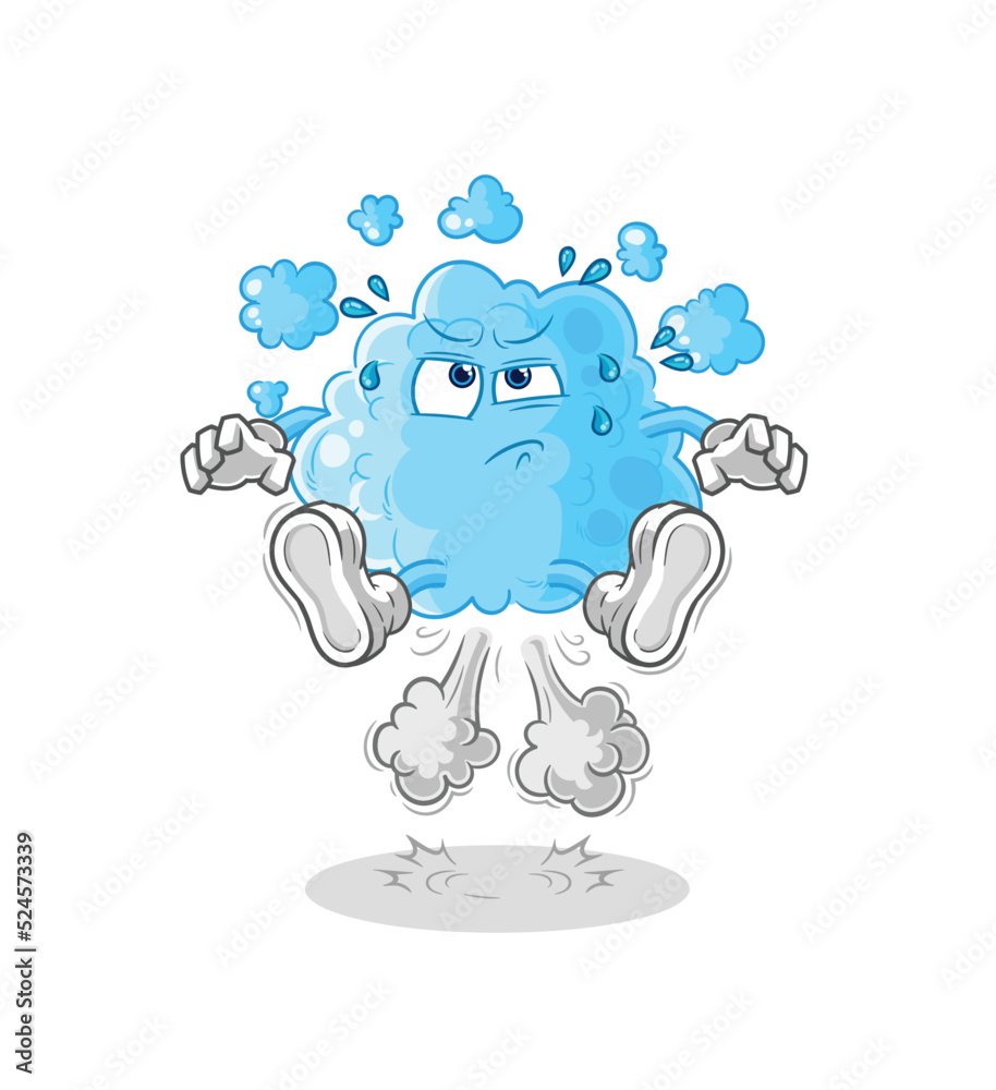 foam fart jumping illustration. character vector Stock Vector | Adobe Stock