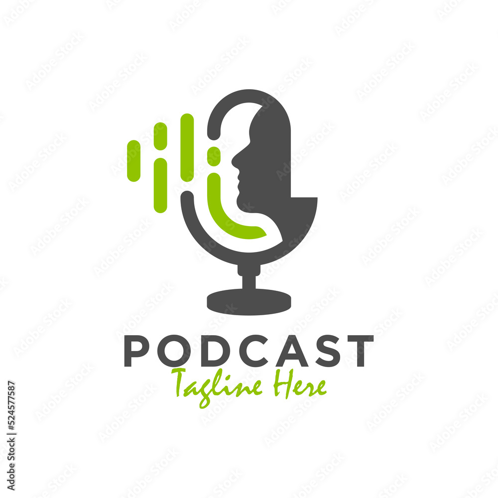 podcast studio illustration logo design Stock Vector | Adobe Stock