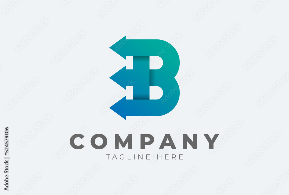 letter B arrow Gradient logo design inspiration, usable for brand and ...