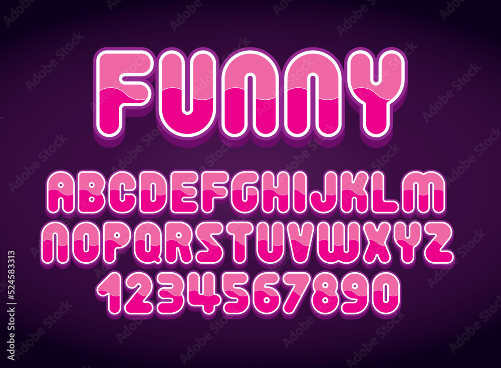 Comic alphabet set. Letters, Funny Colorful Comics Kid Font. - Vector ...