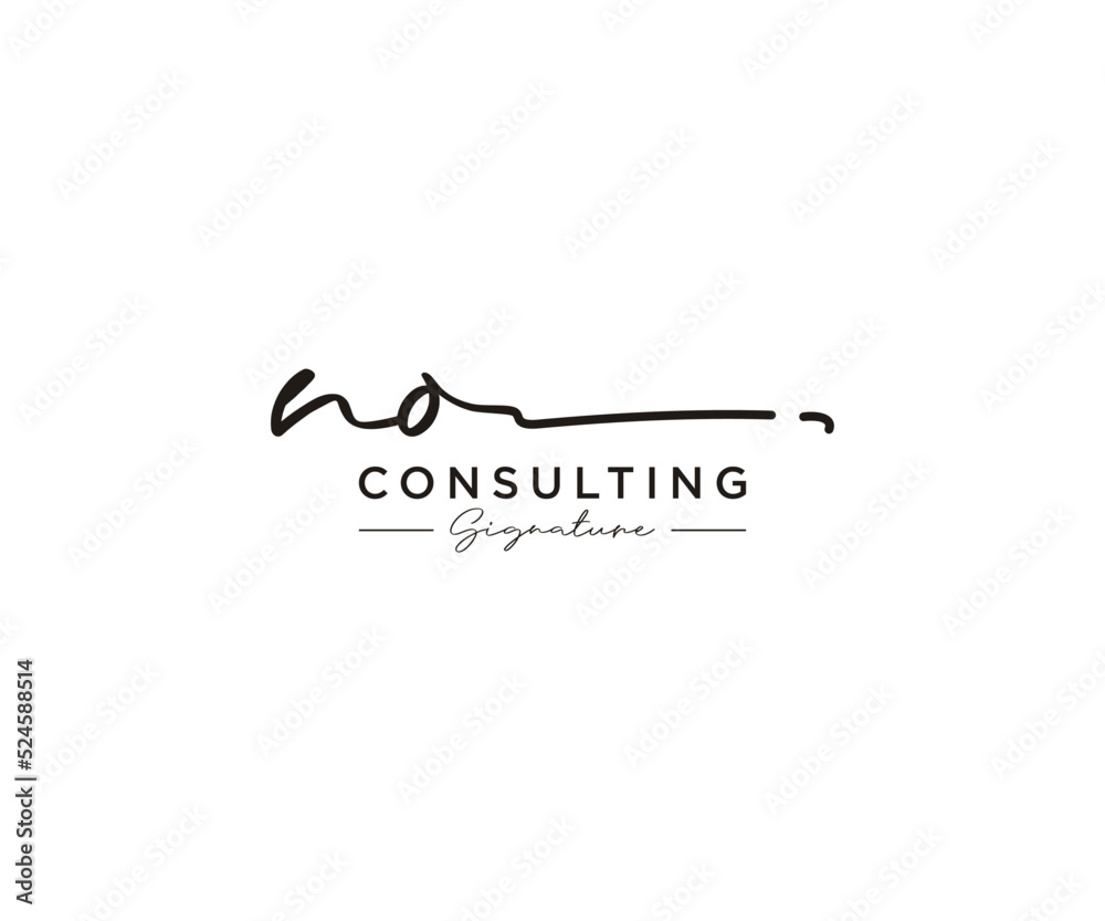 Initial NO signature logo collection template vector. Hand drawn ...