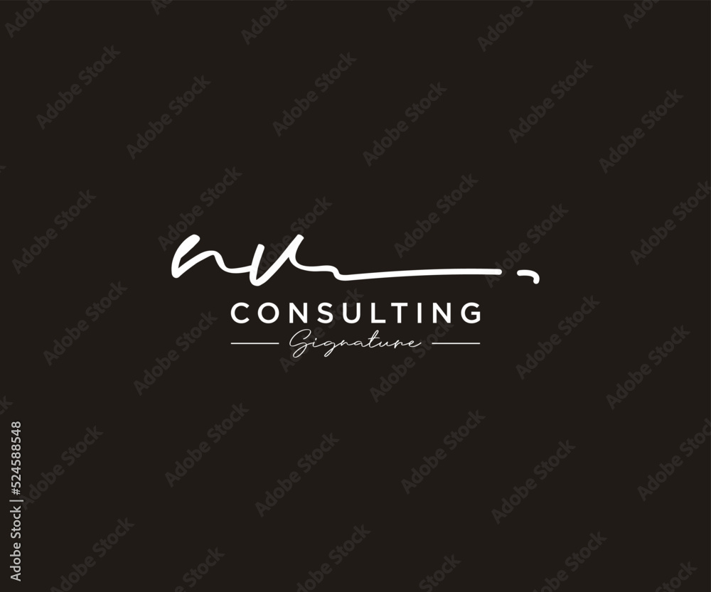 Initial NV signature logo collection template vector. Hand drawn ...