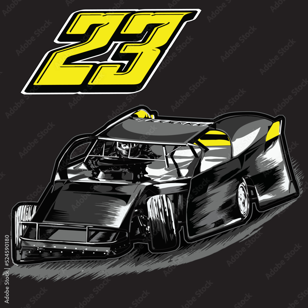 drag racing car isolated on black background for poster, t-shirt print ...