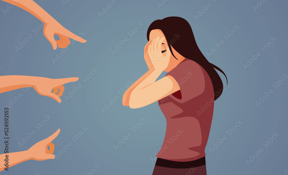People Shaming and Blaming Female Victim Vector Concept Illustration ...