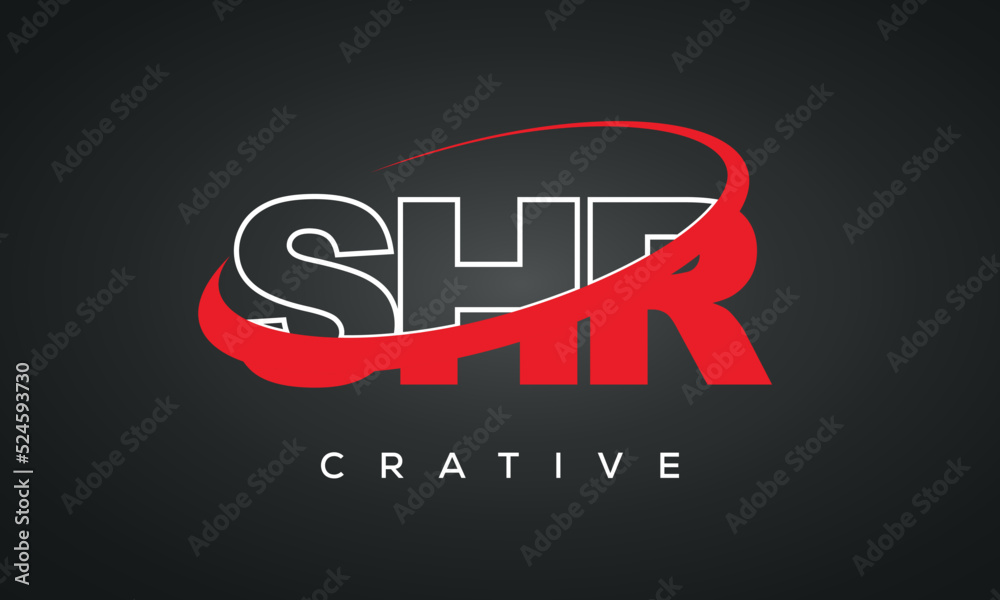 SHR letters typography monogram logo , creative modern logo icon with ...