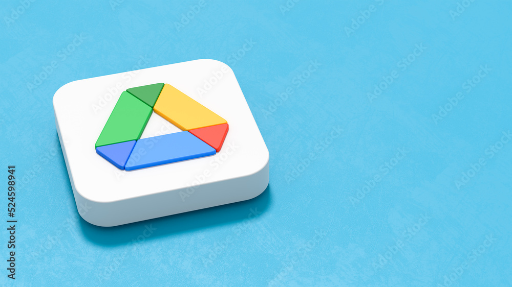Google Drive App Logo on Blue Background Stock Illustration | Adobe Stock