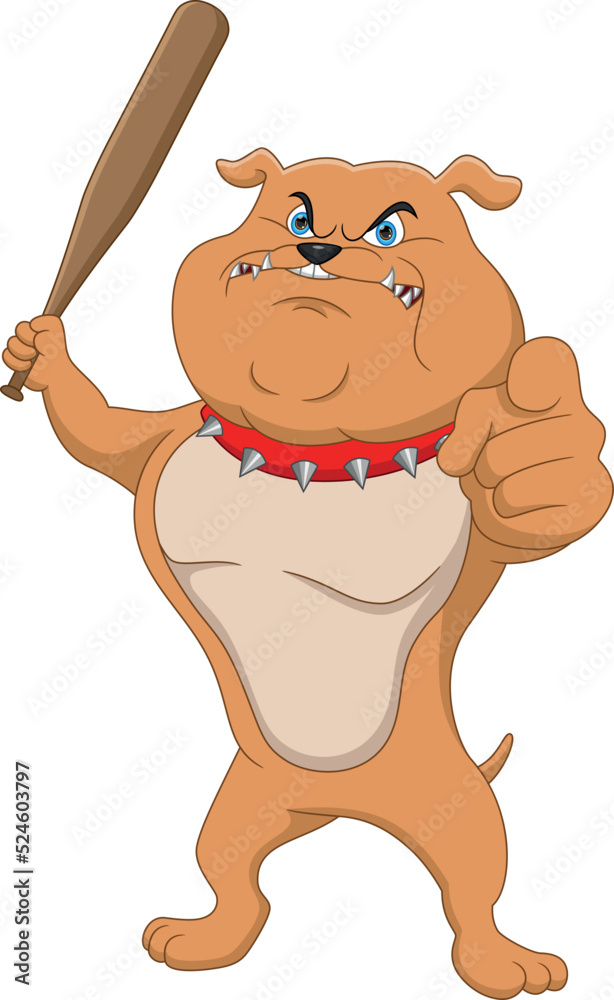 Bulldog Playing Baseball