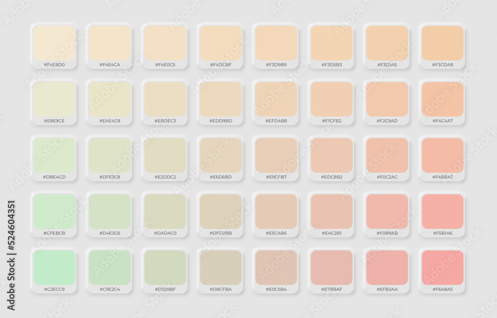 Modern Fresh Pastel colour Guide Catalog. Fresh style palette in RGB ...
