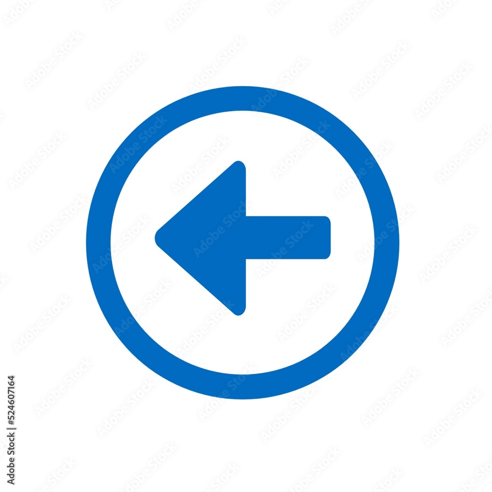 Left arrow blue circle icon Stock Illustration | Adobe Stock